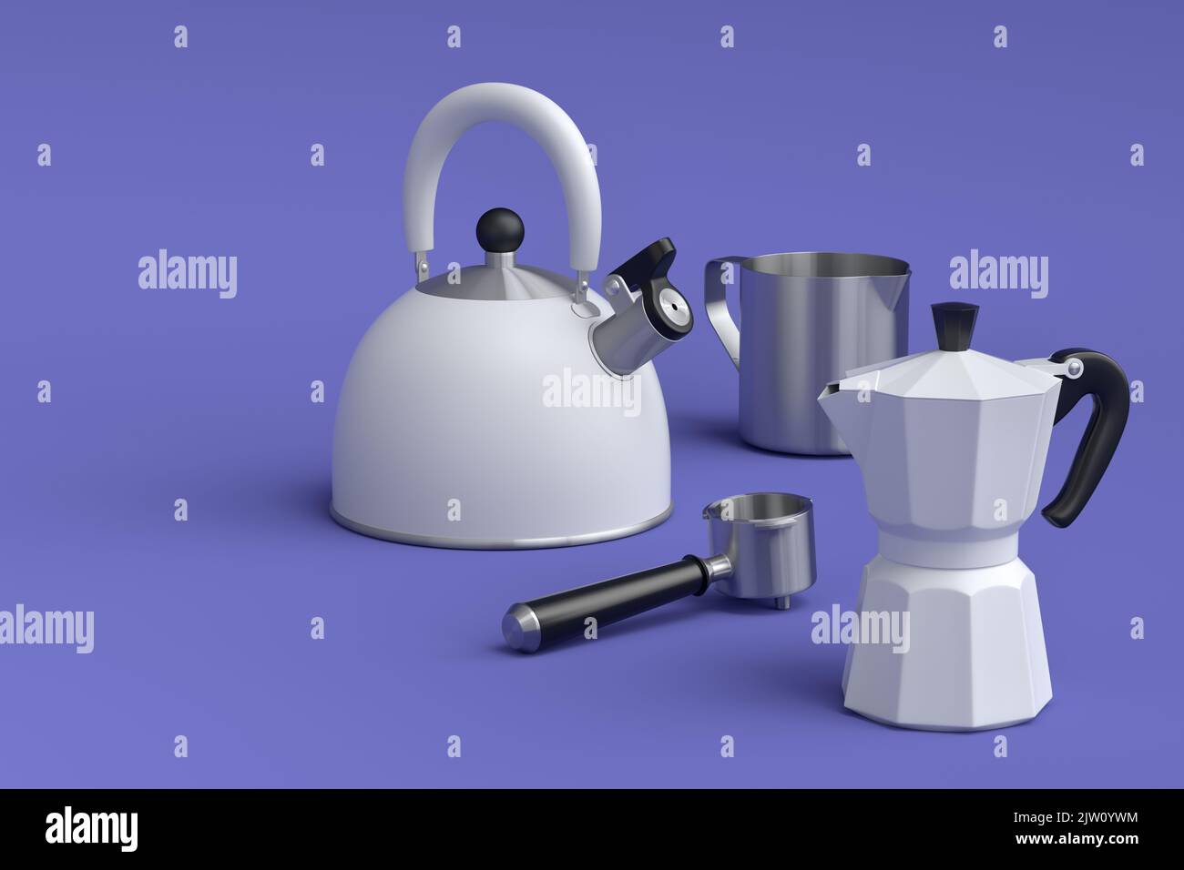 Espresso coffee machine, kettle with horn and geyser coffee maker for ...