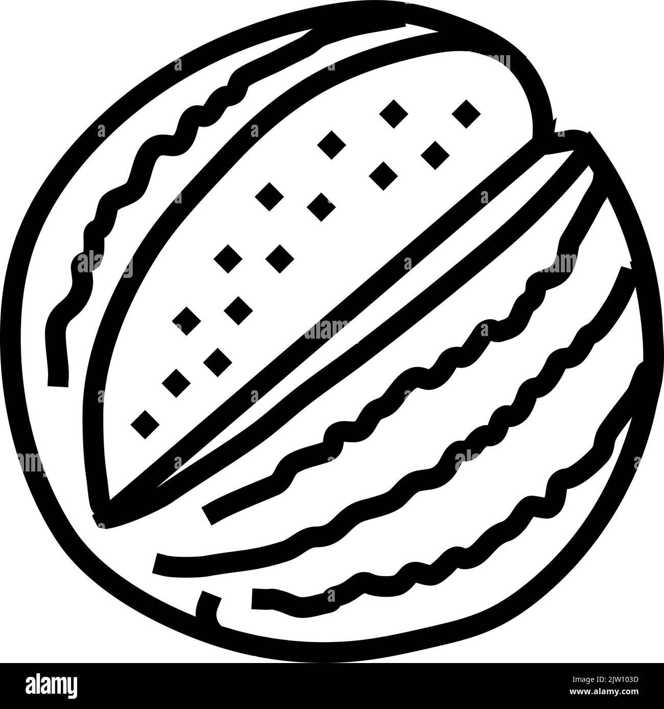 cut watermelon line icon vector illustration Stock Vector Image & Art ...