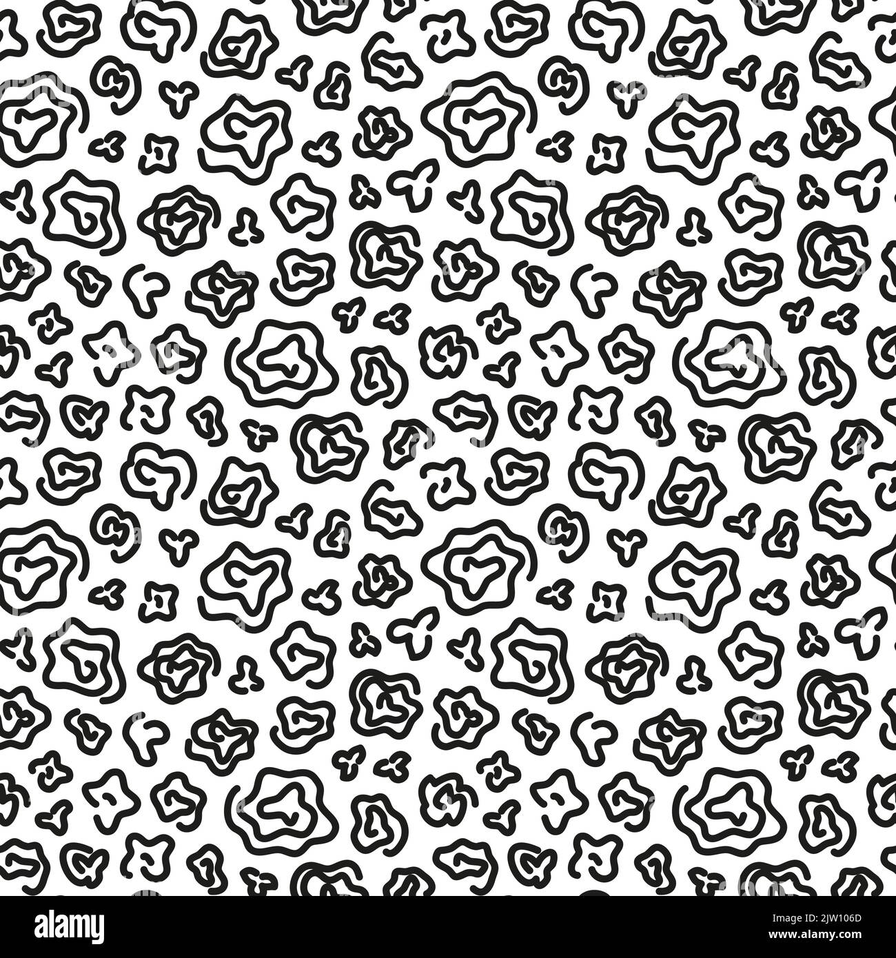 Black and white seamless pattern with doodle abstract roses Stock ...