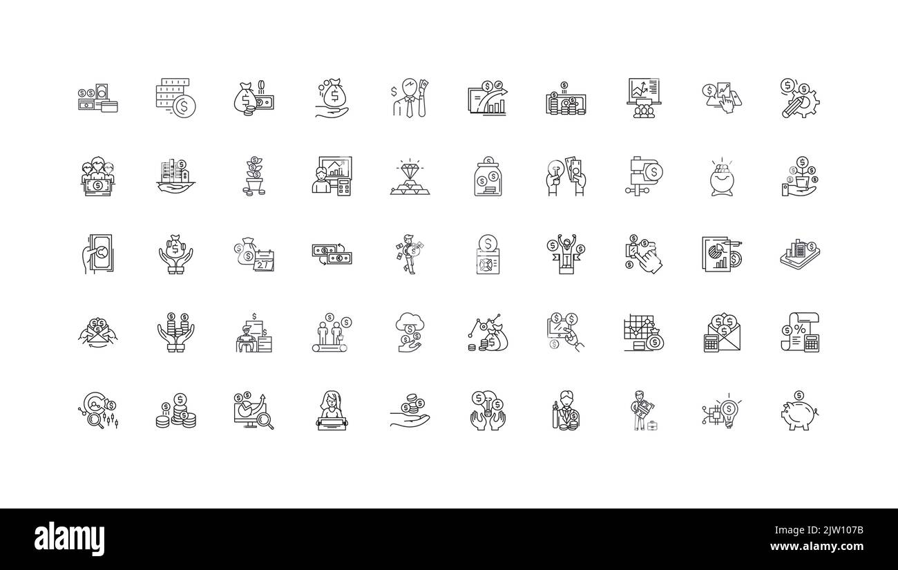 Growth ideas linear icons Stock Vector Images - Alamy