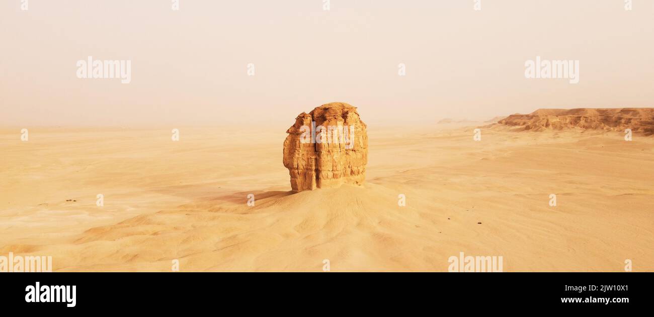 A single sandstone structure in the middle of the desert in Judah ...