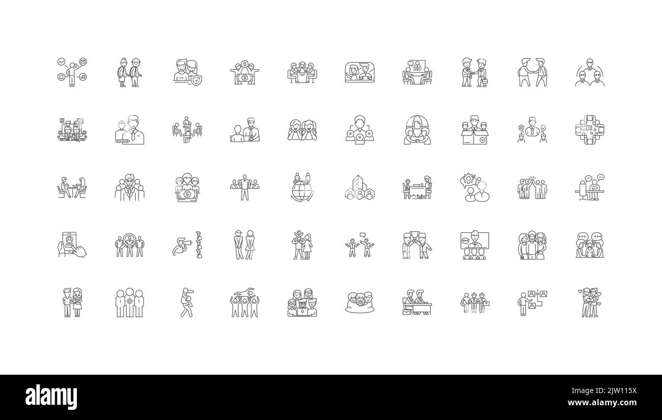 Engagement ideas, linear icons, line signs set, vector collection Stock ...