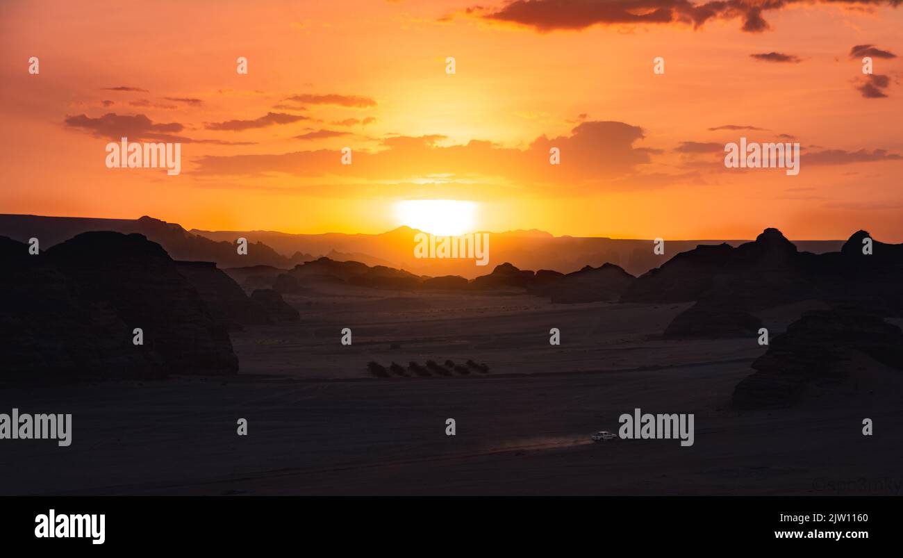 Sunset in Al Ula Valley, Saudi Arabia Stock Photo - Alamy