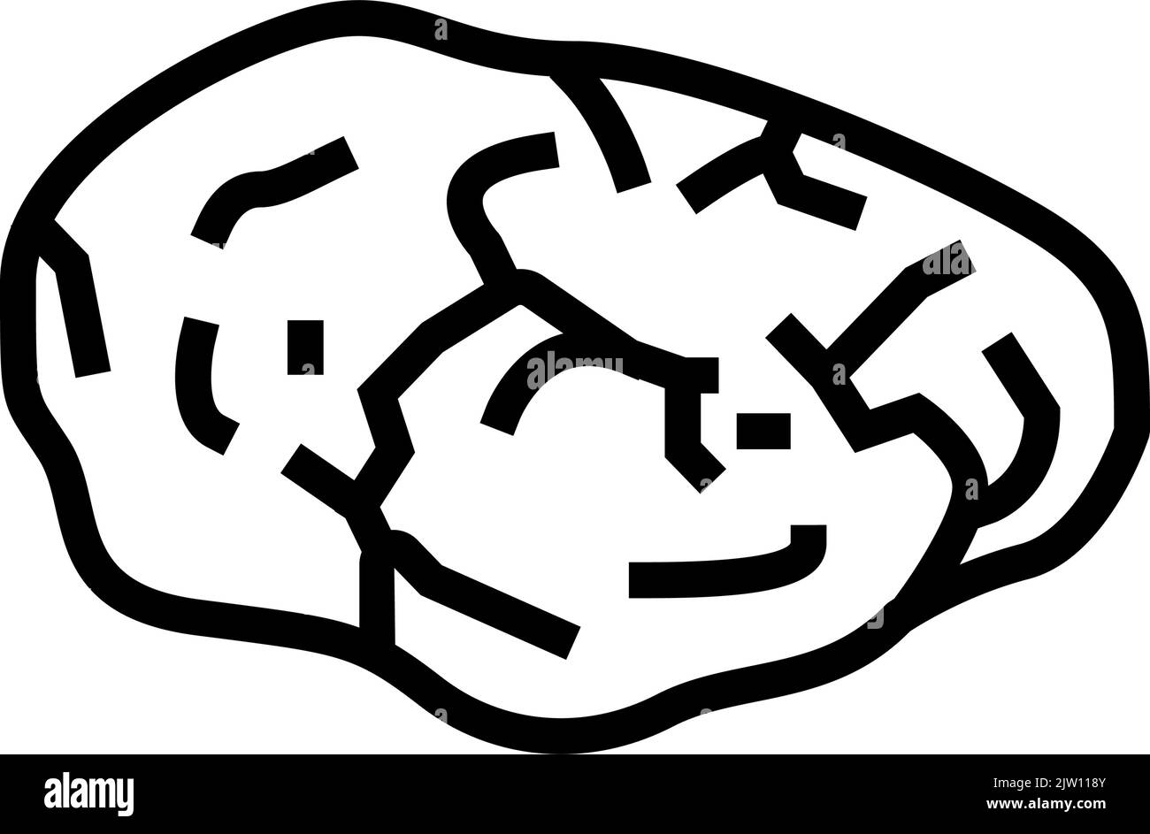 turquoise stone rock line icon vector illustration Stock Vector Image ...