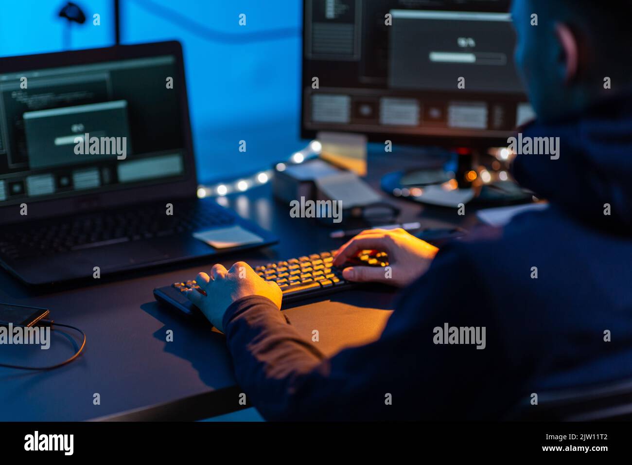 hacker using computer virus for cyber attack Stock Photo - Alamy