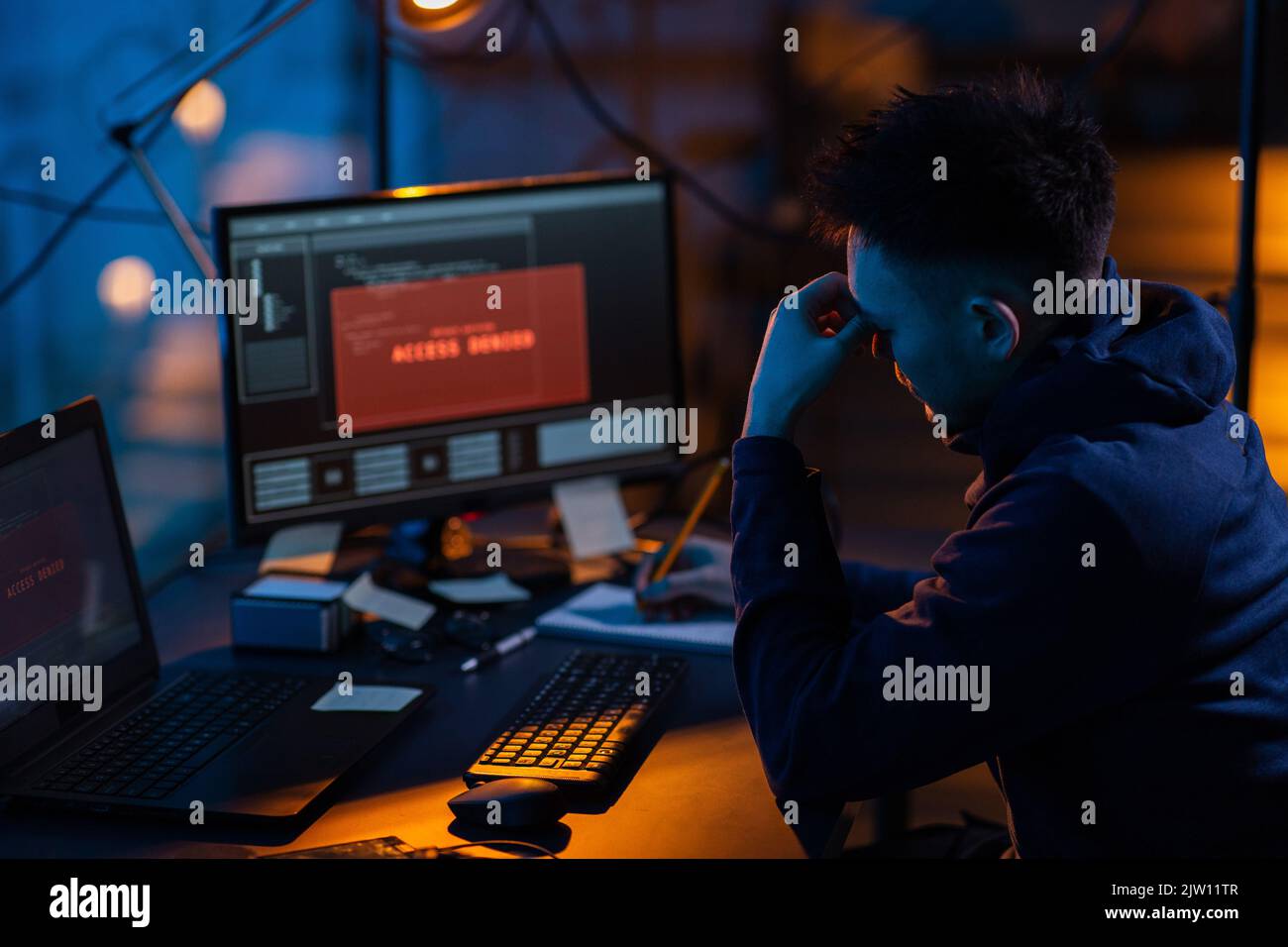 hacker using computer virus for cyber attack Stock Photo - Alamy