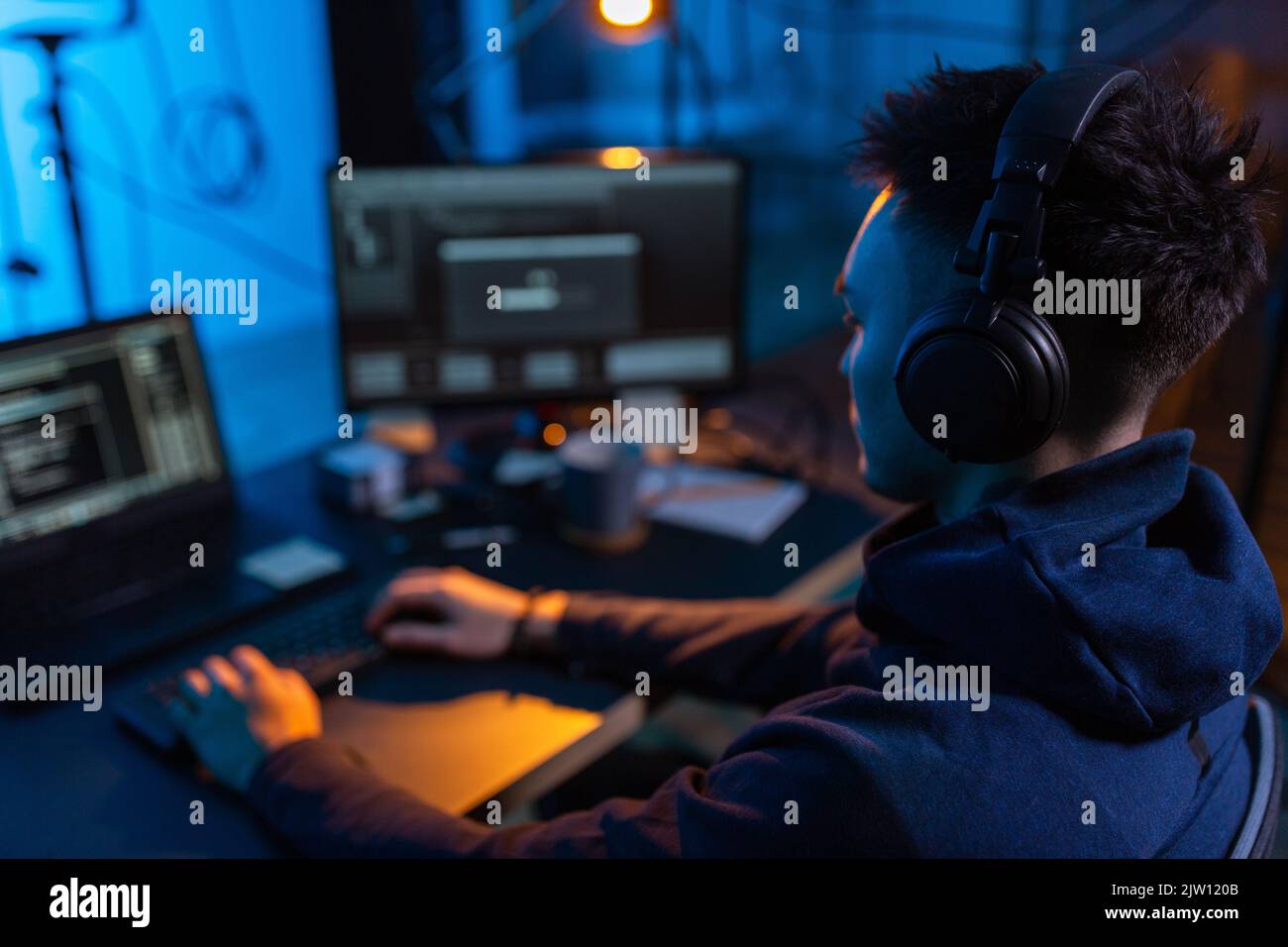 hacker using computer virus for cyber attack Stock Photo - Alamy