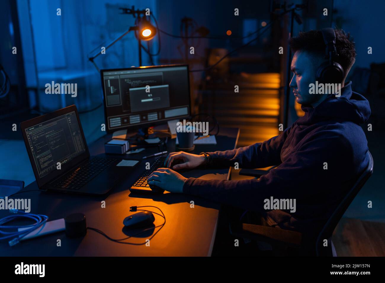 hacker using computer virus for cyber attack Stock Photo - Alamy