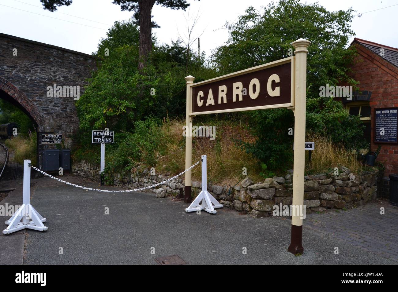 Carrog Railway Station Sign Stock Photo - Alamy