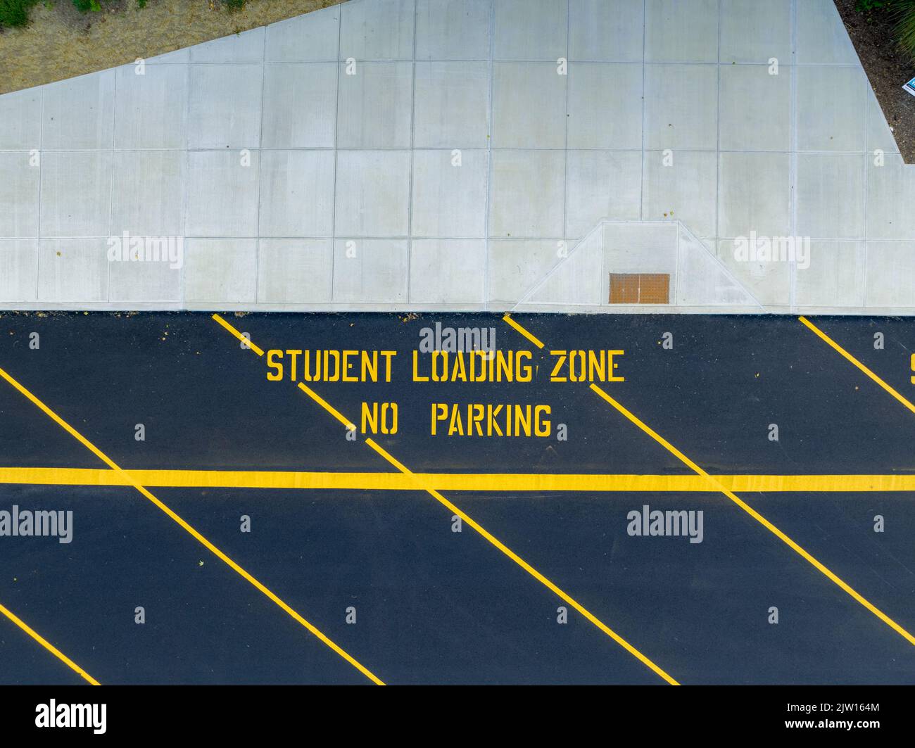 Overhead photo of Student Loading Zone at a typical school Stock Photo ...