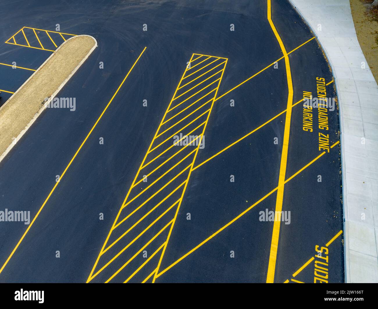Overhead photo of Student Loading Zone at a typical school Stock Photo ...