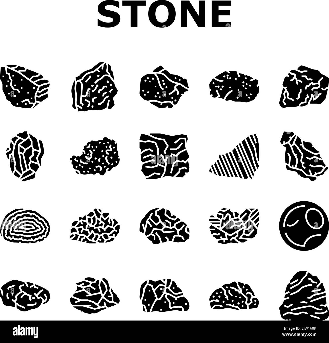 stone rock texture nature icons set vector Stock Vector Image & Art - Alamy