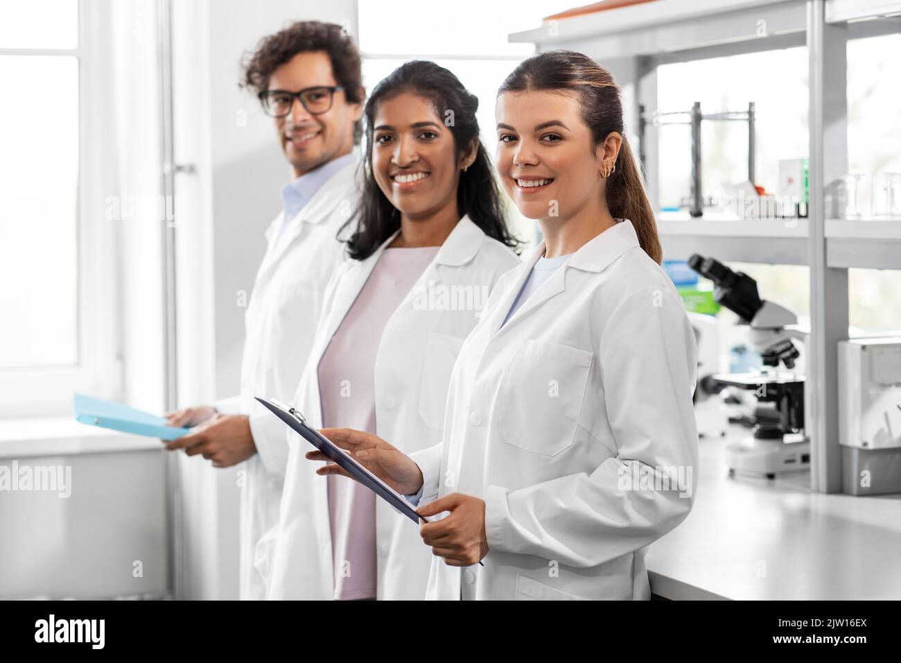 international group of scientists in laboratory Stock Photo - Alamy