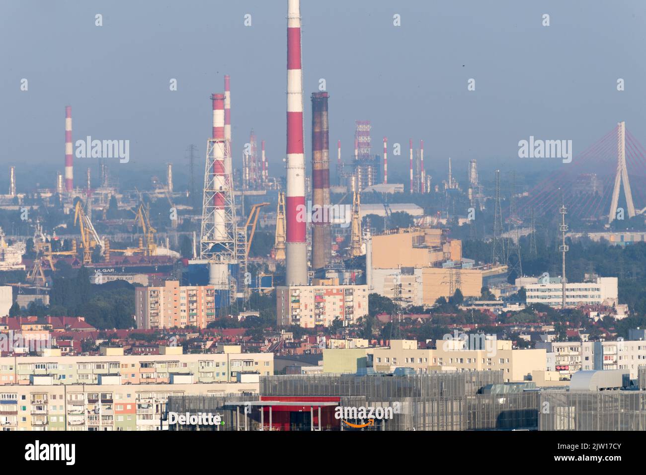 Gdansk Power Station (Elektrocieplownia Wybrzeze) and Gdansk refinery ...