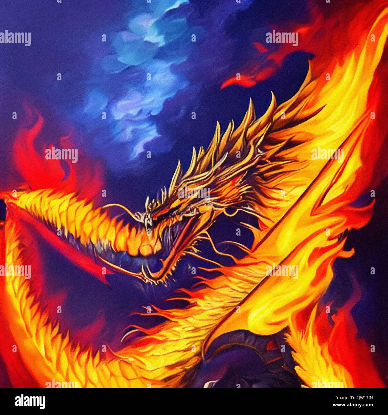 Fantasy evil dragon portrait. Surreal artwork of danger dragon from ...