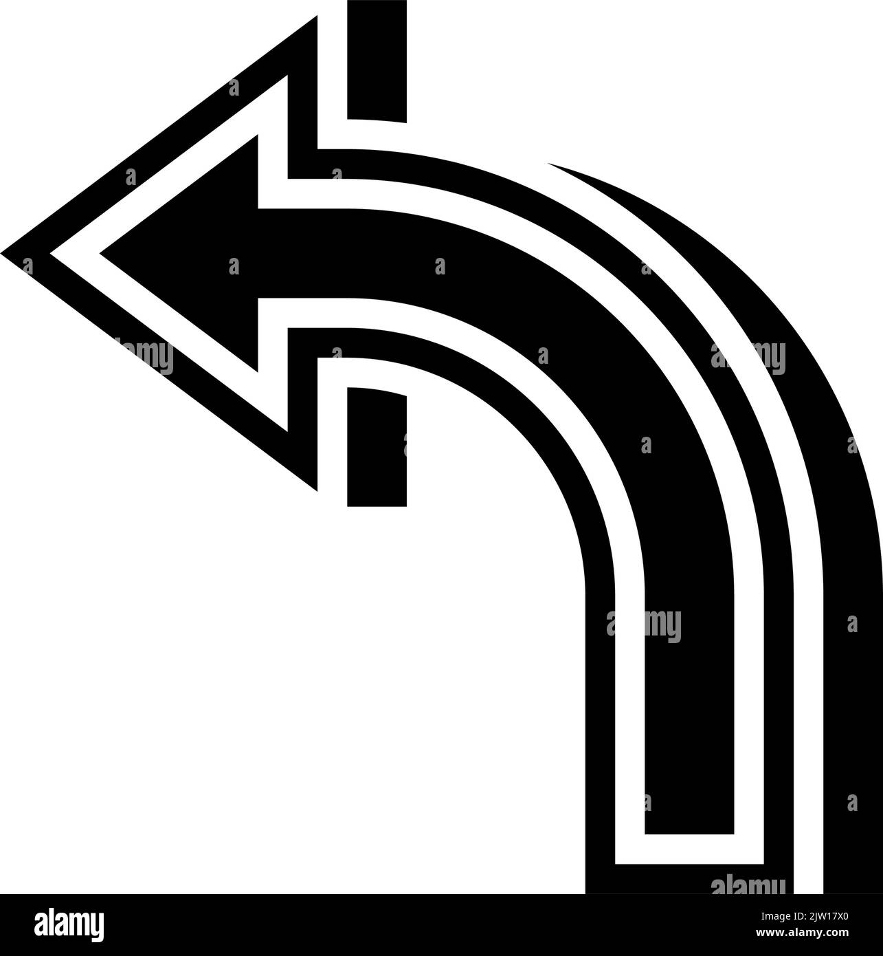 left arrow glyph icon vector illustration Stock Vector Image & Art - Alamy