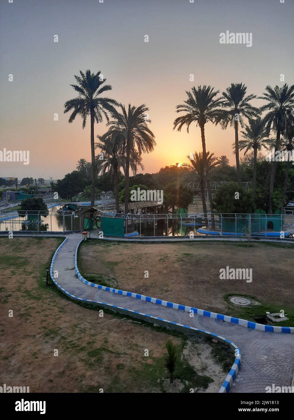 Natural background at park view with trees Stock Photo - Alamy