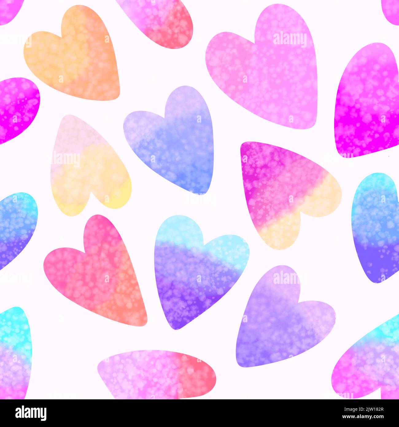 Watercolor valentines seamless hearts pattern for fabrics and textiles ...