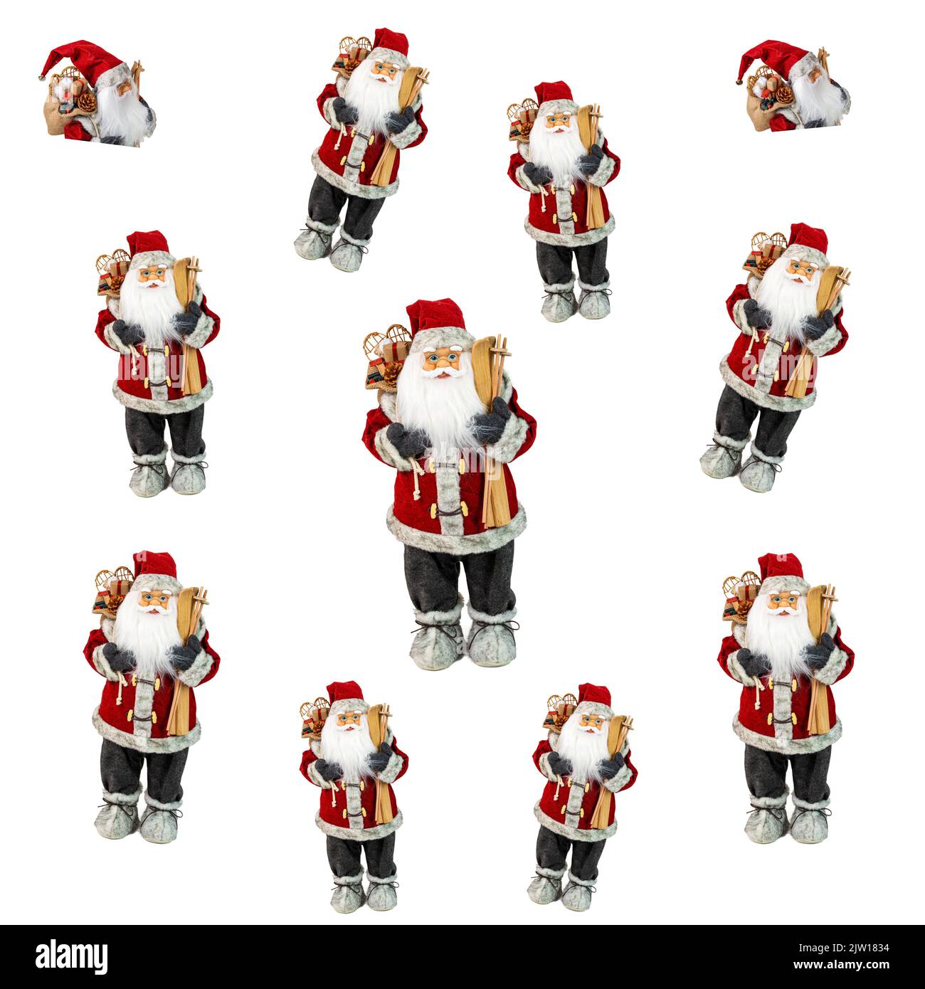 Close up view of Christmas seamless pattern with Santa Claus isolated ...