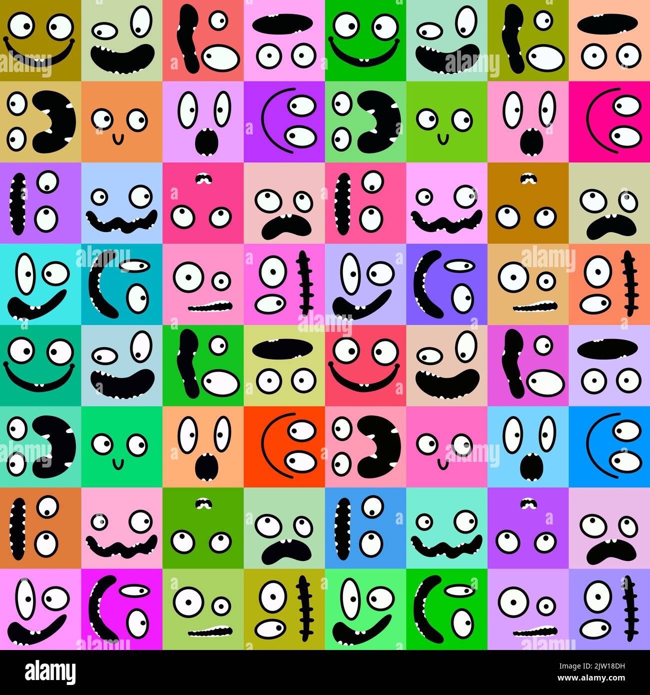 Cartoon monsters aliens seamless kids emoticons pattern for wrapping ...