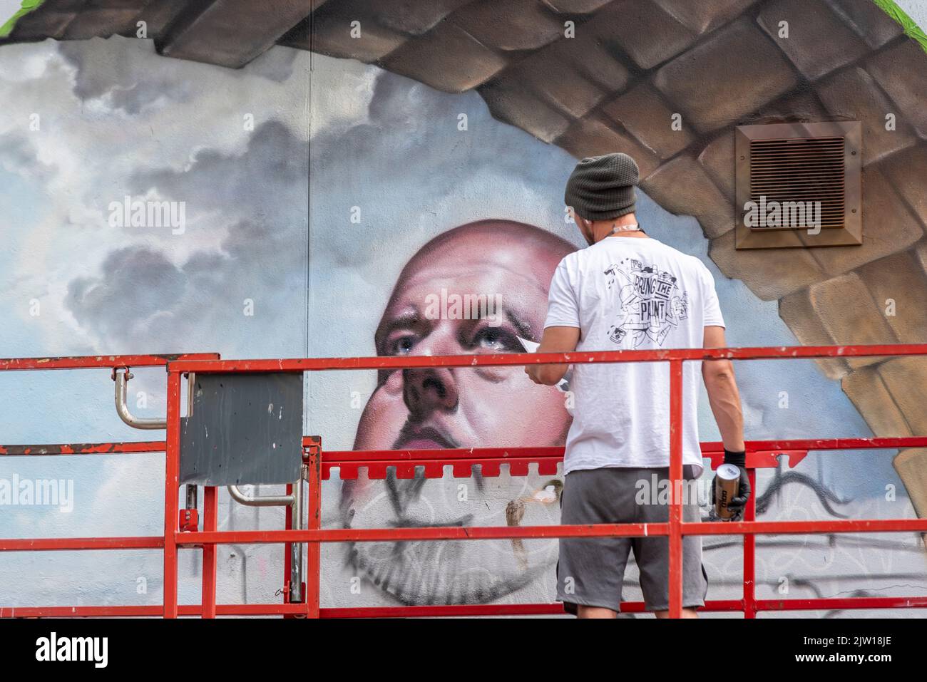 Southend City Jam event. Street artists are displaying their skills at ...