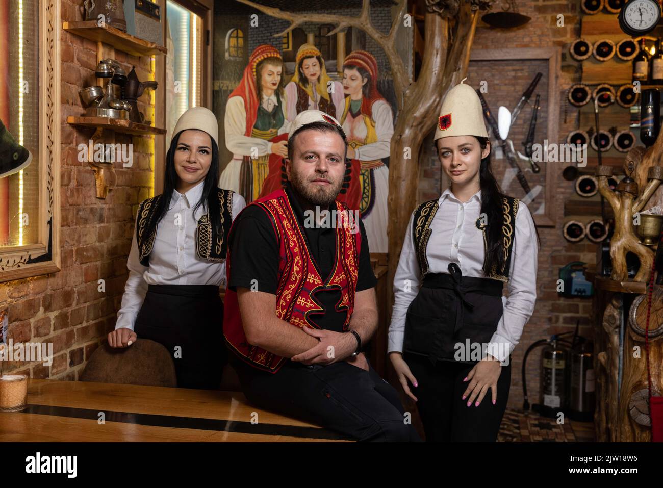 ALBANIANS Olti Bokciu, the owner of the Illyrian Grill House, an ...