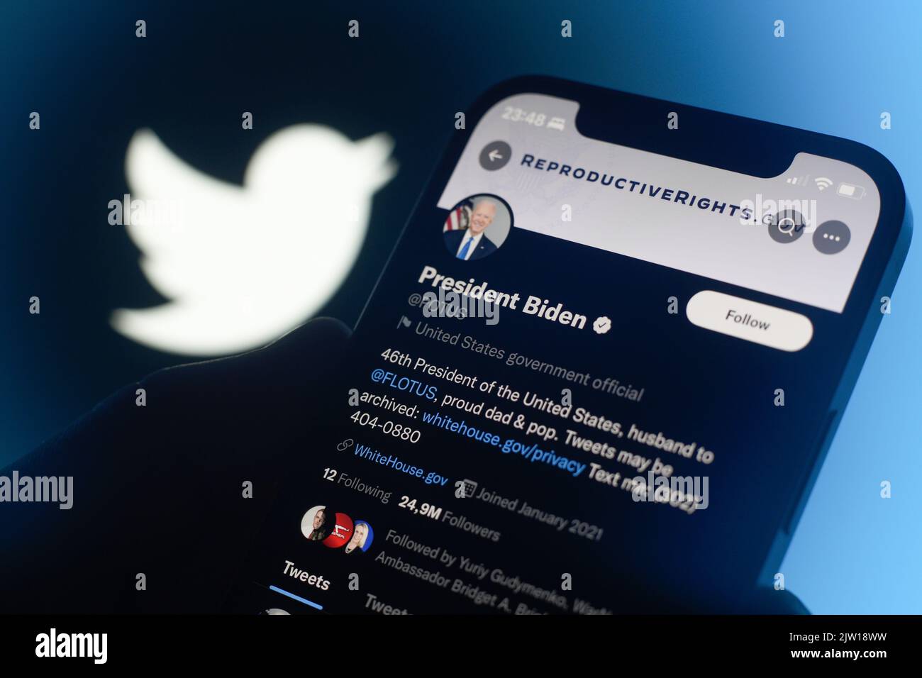 The Twitter profile of the 46th President of the United States, Joe ...