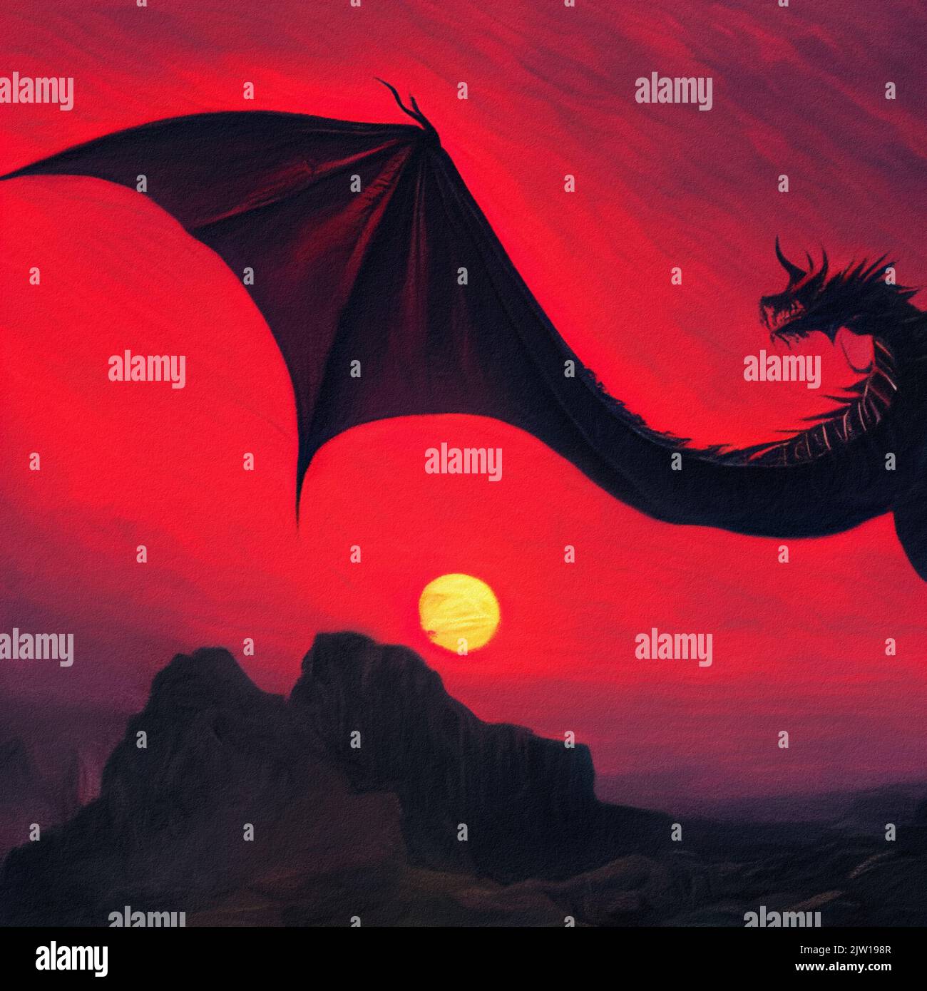Fantasy evil dragon portrait. Surreal artwork of danger dragon from ...