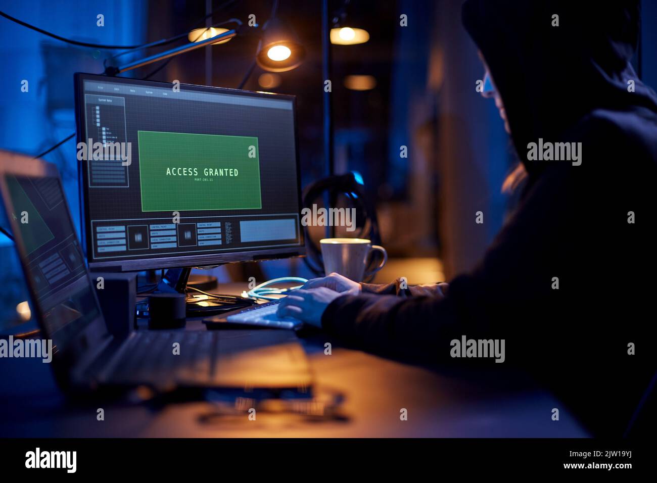 hacker using computer virus for cyber attack Stock Photo - Alamy