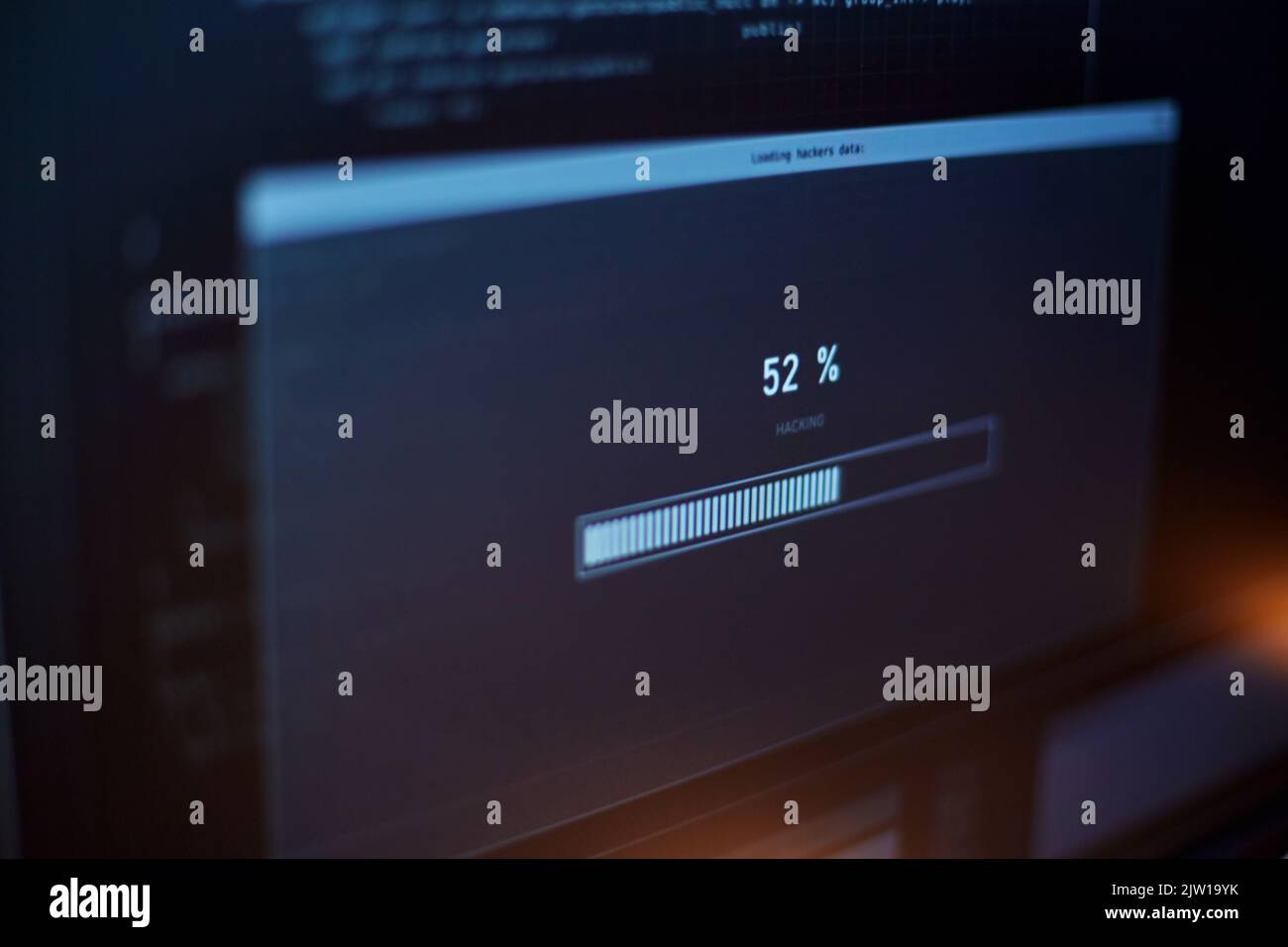 close up of computer monitor progress loading bar Stock Photo - Alamy