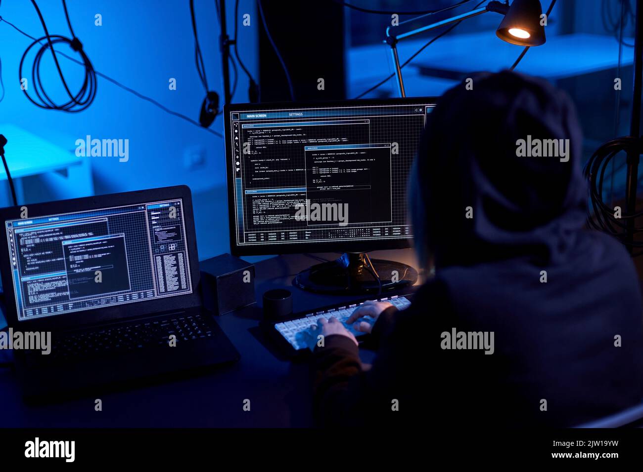 hacker using computer virus for cyber attack Stock Photo - Alamy