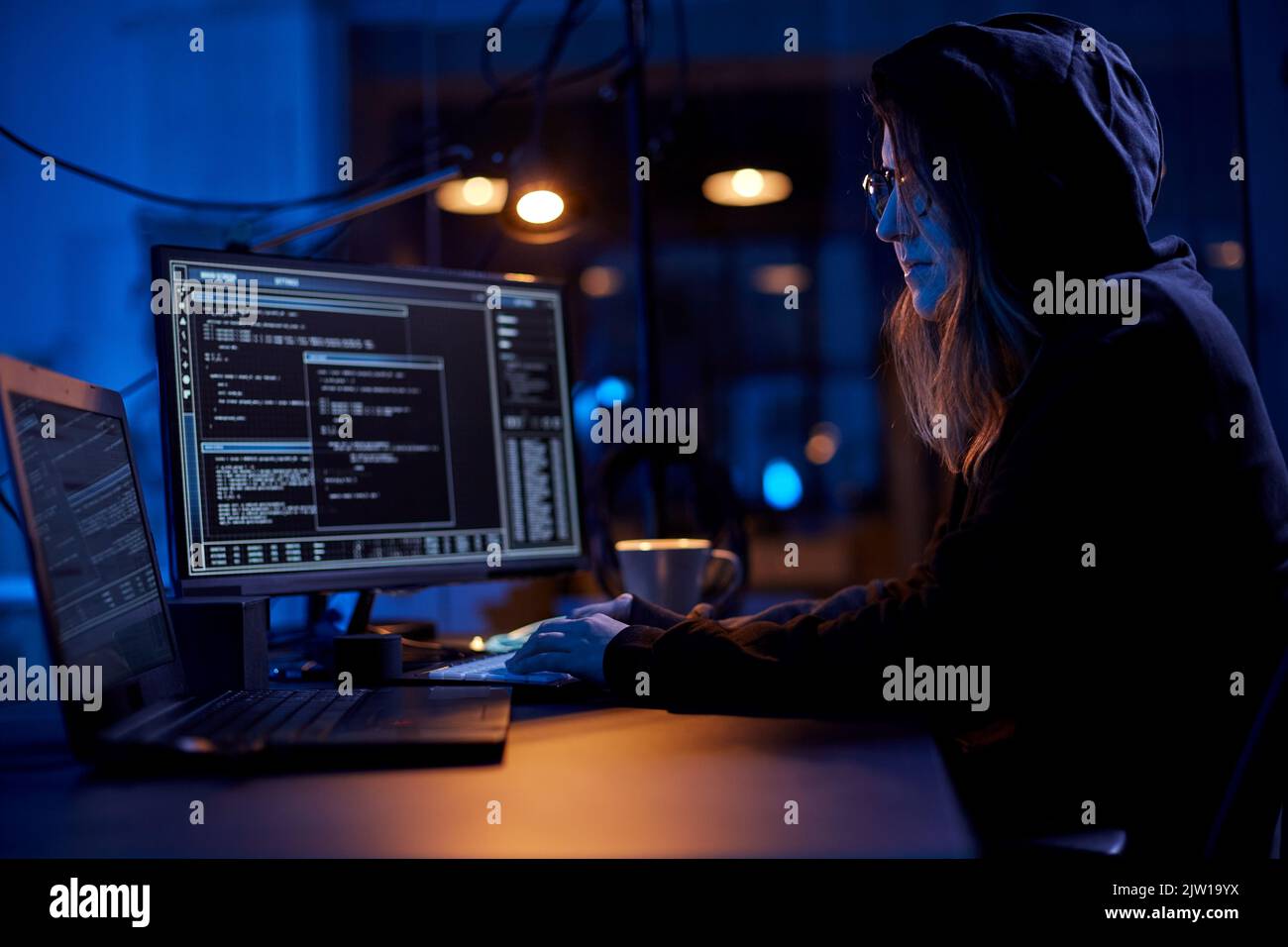 Hacker Using Computer Virus For Cyber Attack Stock Photo - Alamy