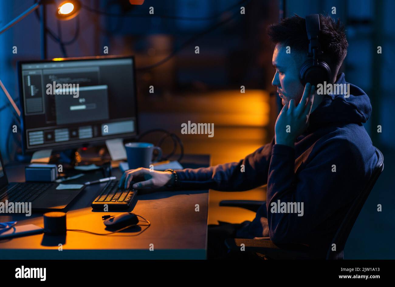 hacker using computer virus for cyber attack Stock Photo - Alamy