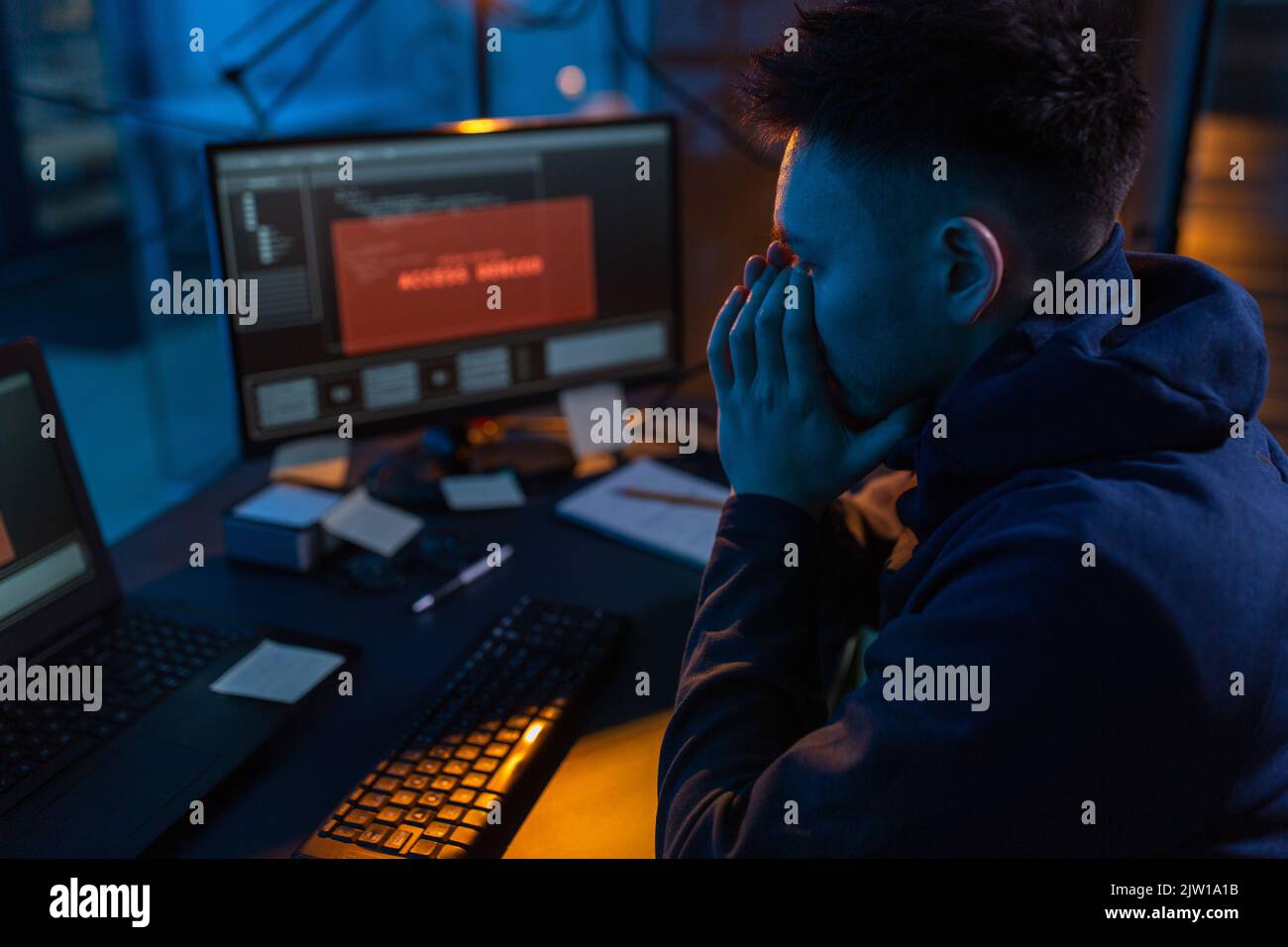 hacker using computer virus for cyber attack Stock Photo - Alamy
