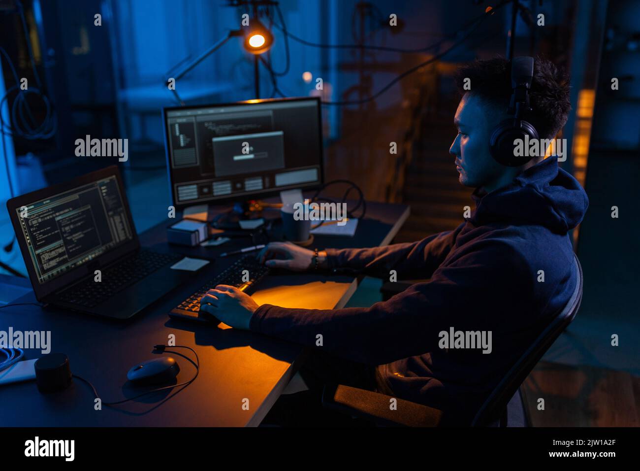 hacker using computer virus for cyber attack Stock Photo - Alamy