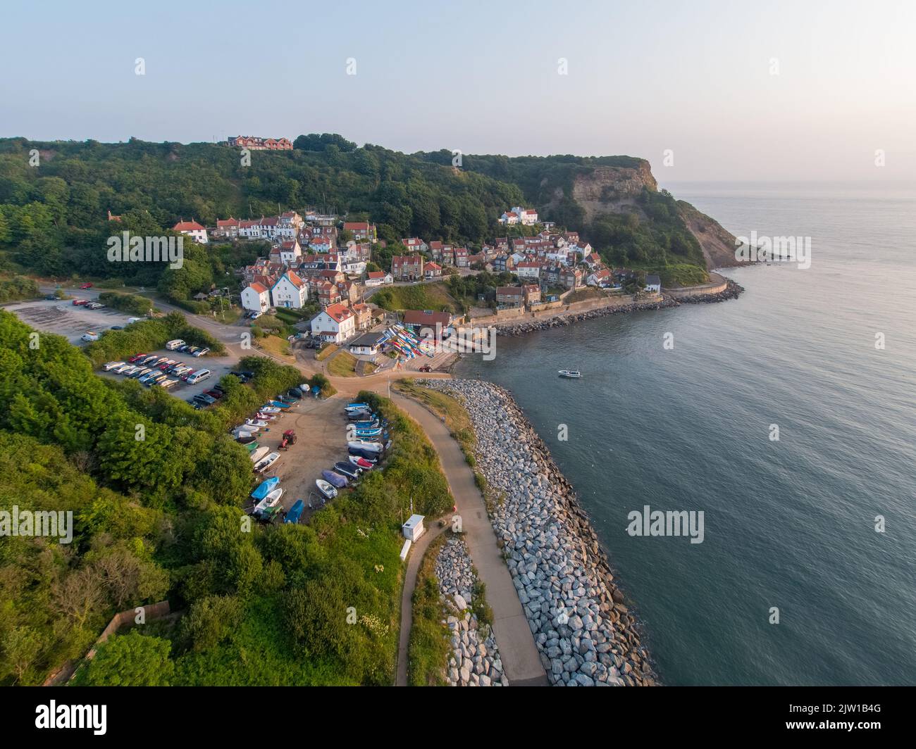 Aerial of Runswick Bay, North Yorkshire Stock Photo - Alamy