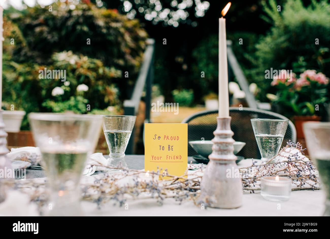 Friendship text on card hi-res stock photography and images - Alamy