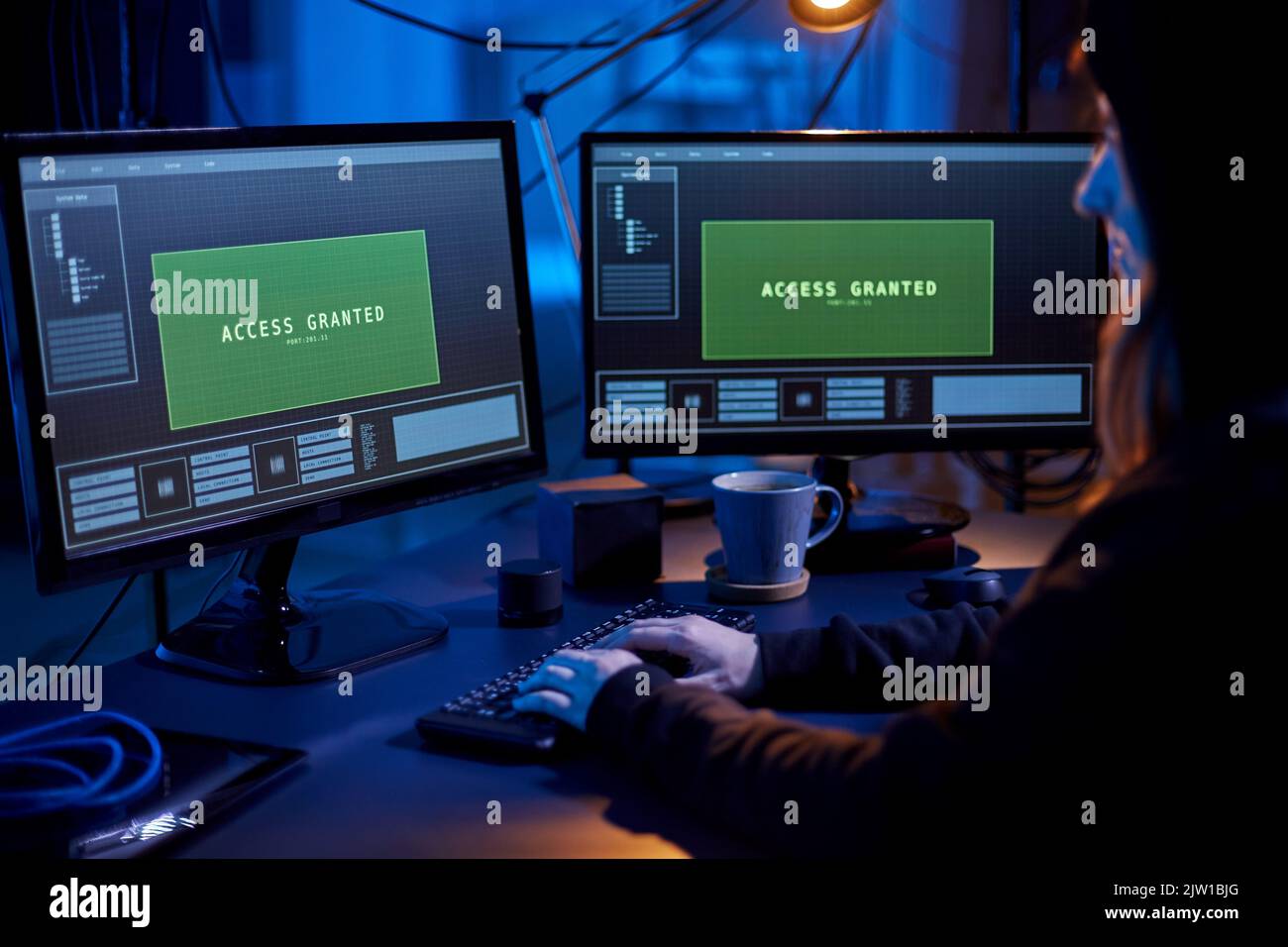 hacker using computer virus for cyber attack Stock Photo - Alamy