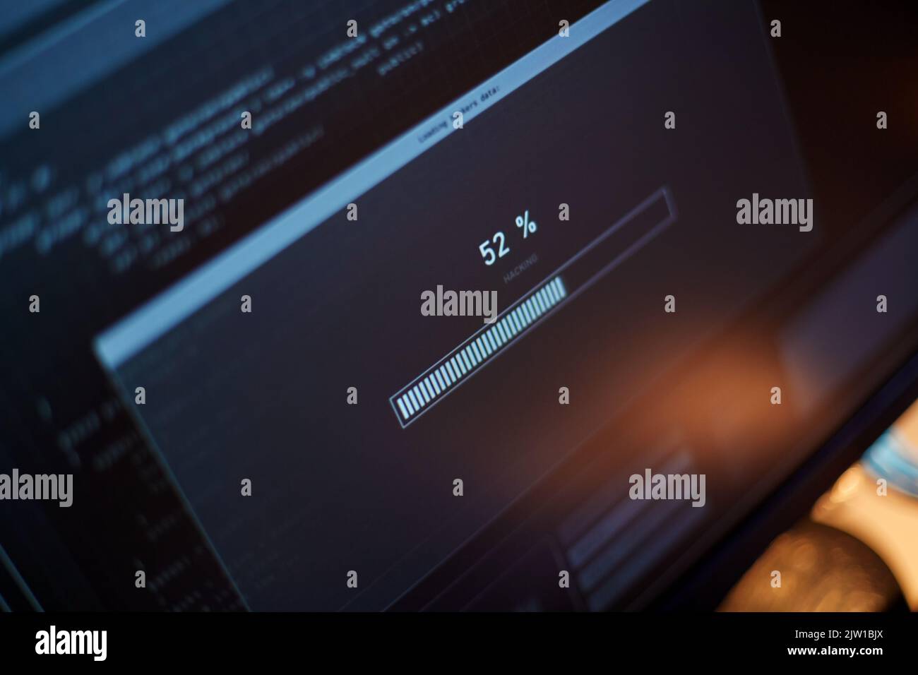 close up of computer monitor progress loading bar Stock Photo - Alamy