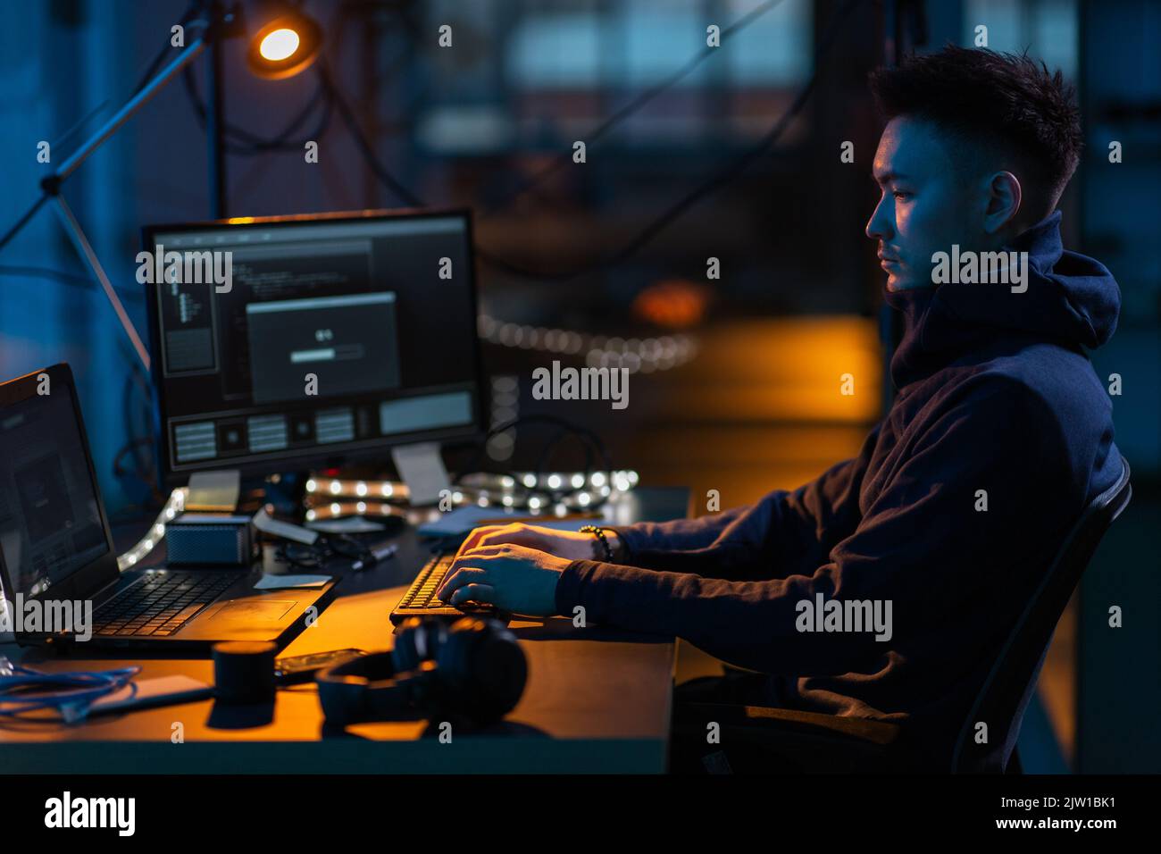 hacker using computer virus for cyber attack Stock Photo - Alamy