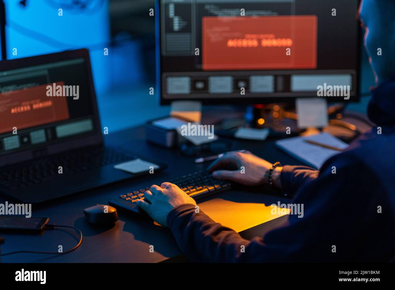 hacker using computer virus for cyber attack Stock Photo - Alamy