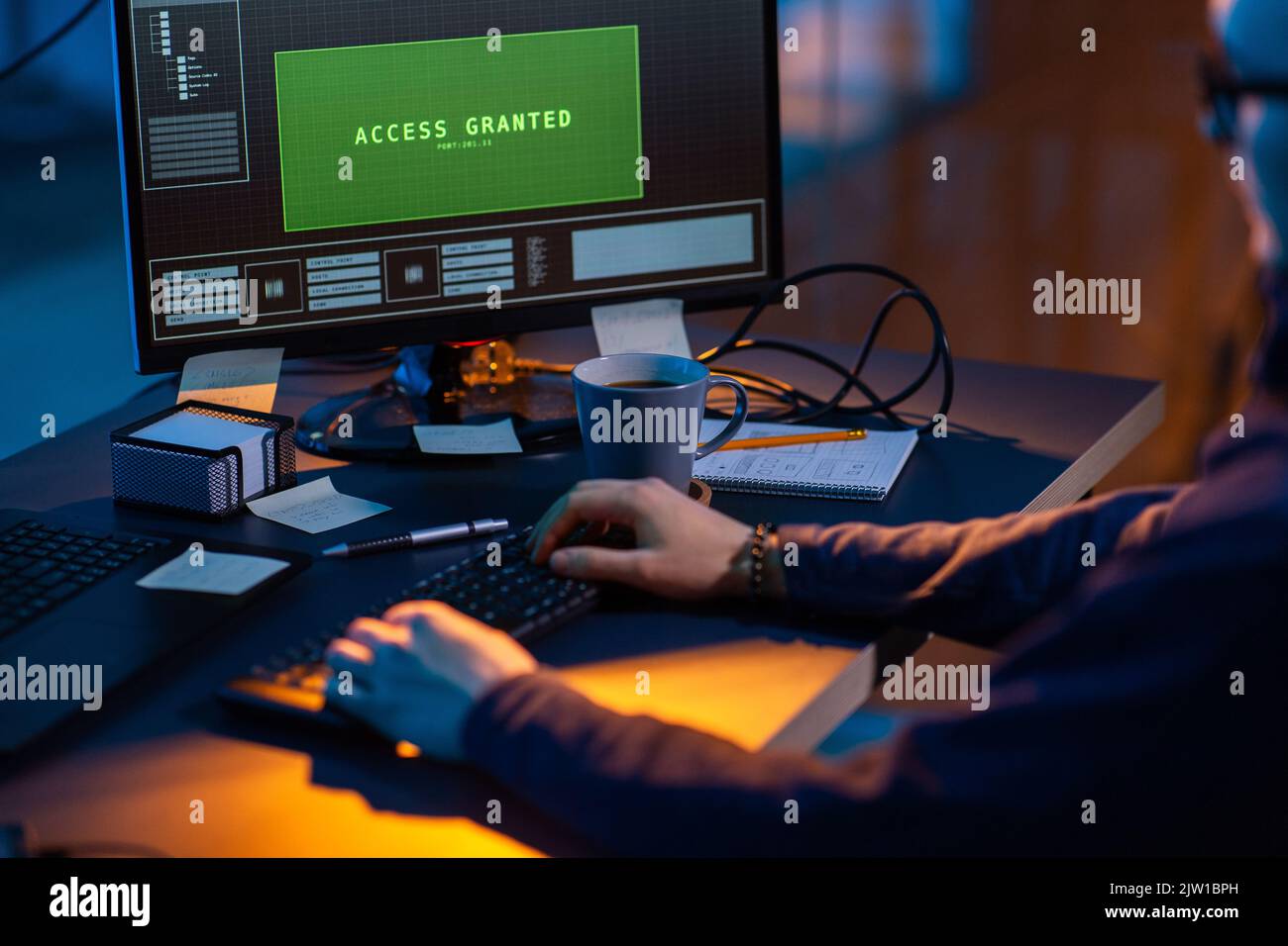 hacker using computer virus for cyber attack Stock Photo - Alamy