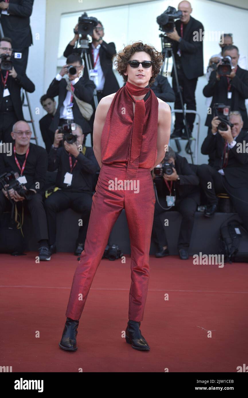 Venezia, Italy. 02nd Sep, 2022. Timothee Chalame attends the "Bones And ...