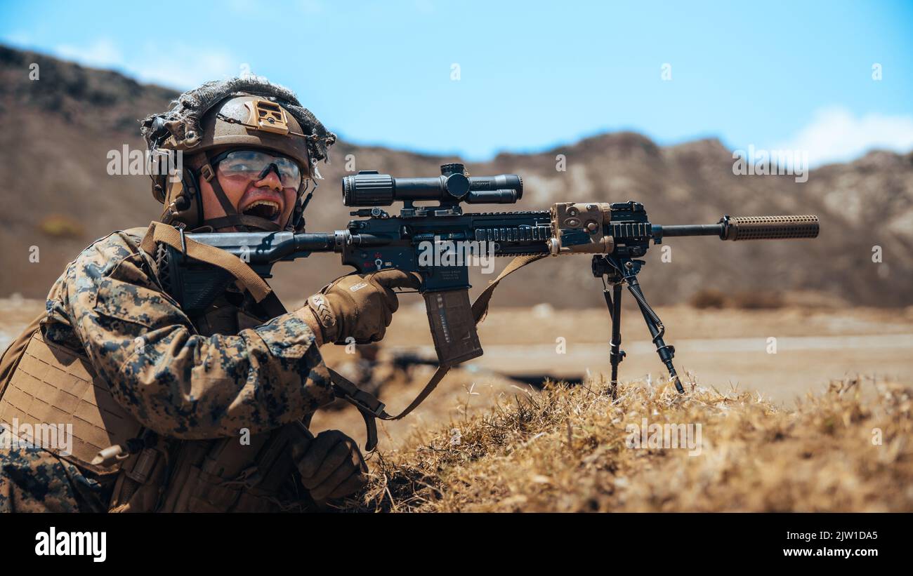 A U.S. Marine with 3d Littoral Combat Team, 3d Marine Littoral Regiment ...