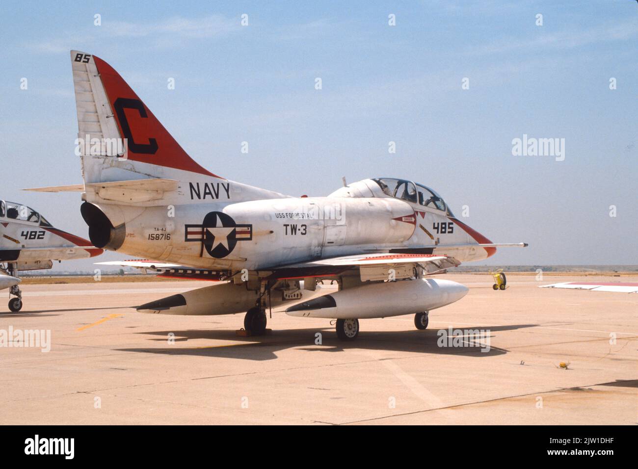 Douglas TA-4J Skyhawk on the tarmac at NAS Miramar in San Diego ...