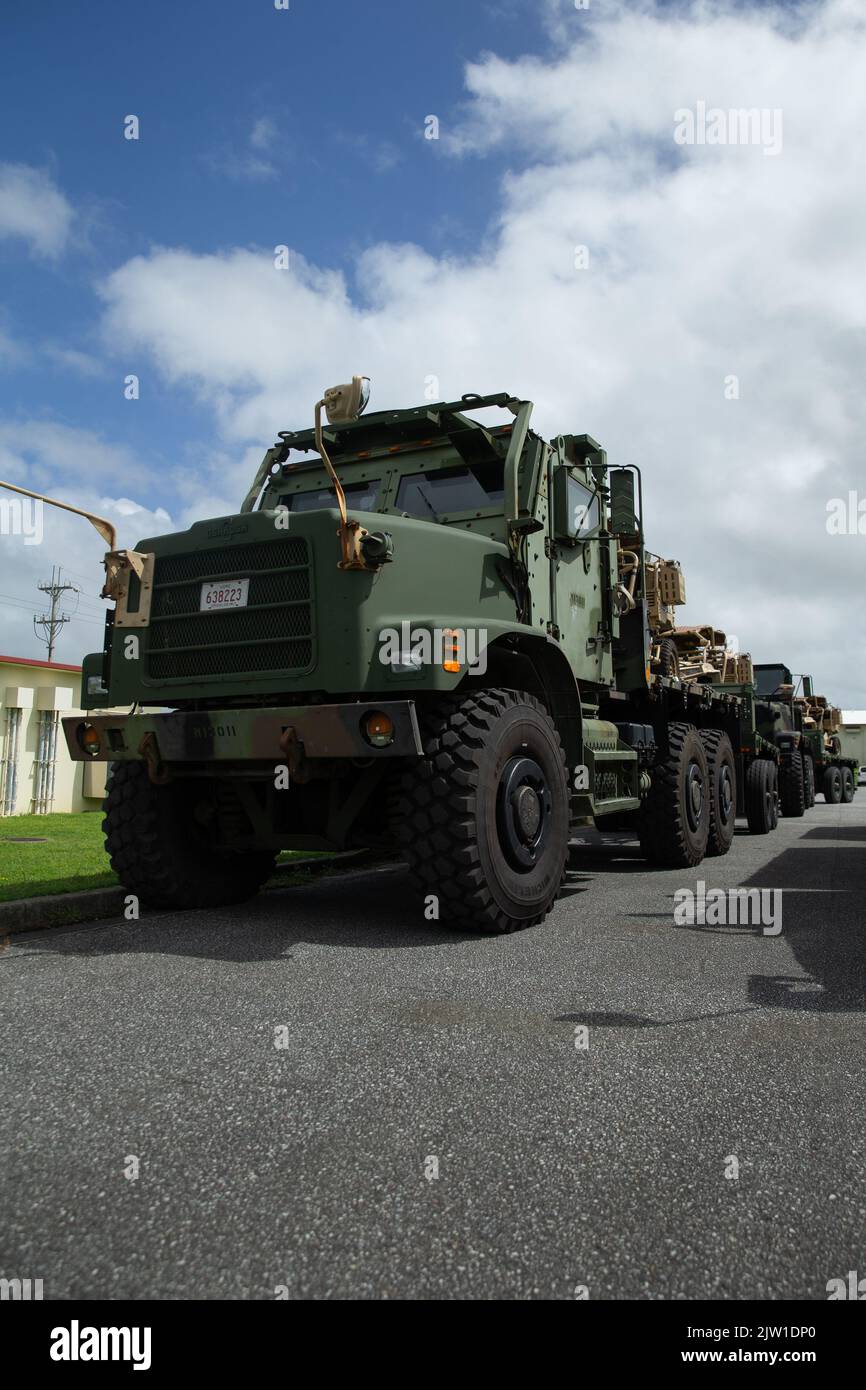 A U.S. Marine Corps Medium Tactical Vehicle Replacement with 3d Marine ...