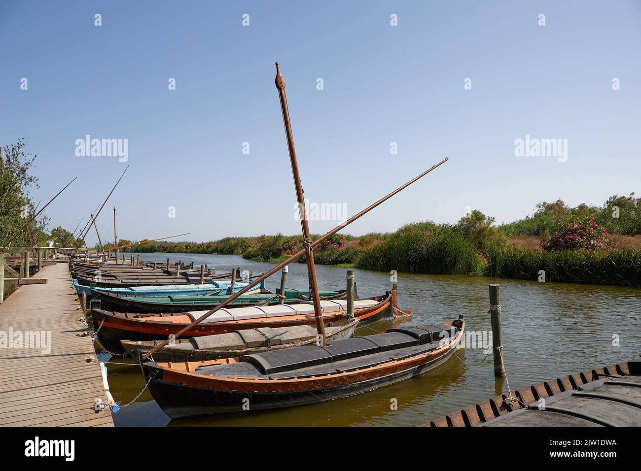 Catarroja traditional fishing boats port (pier) in the Valencia ...