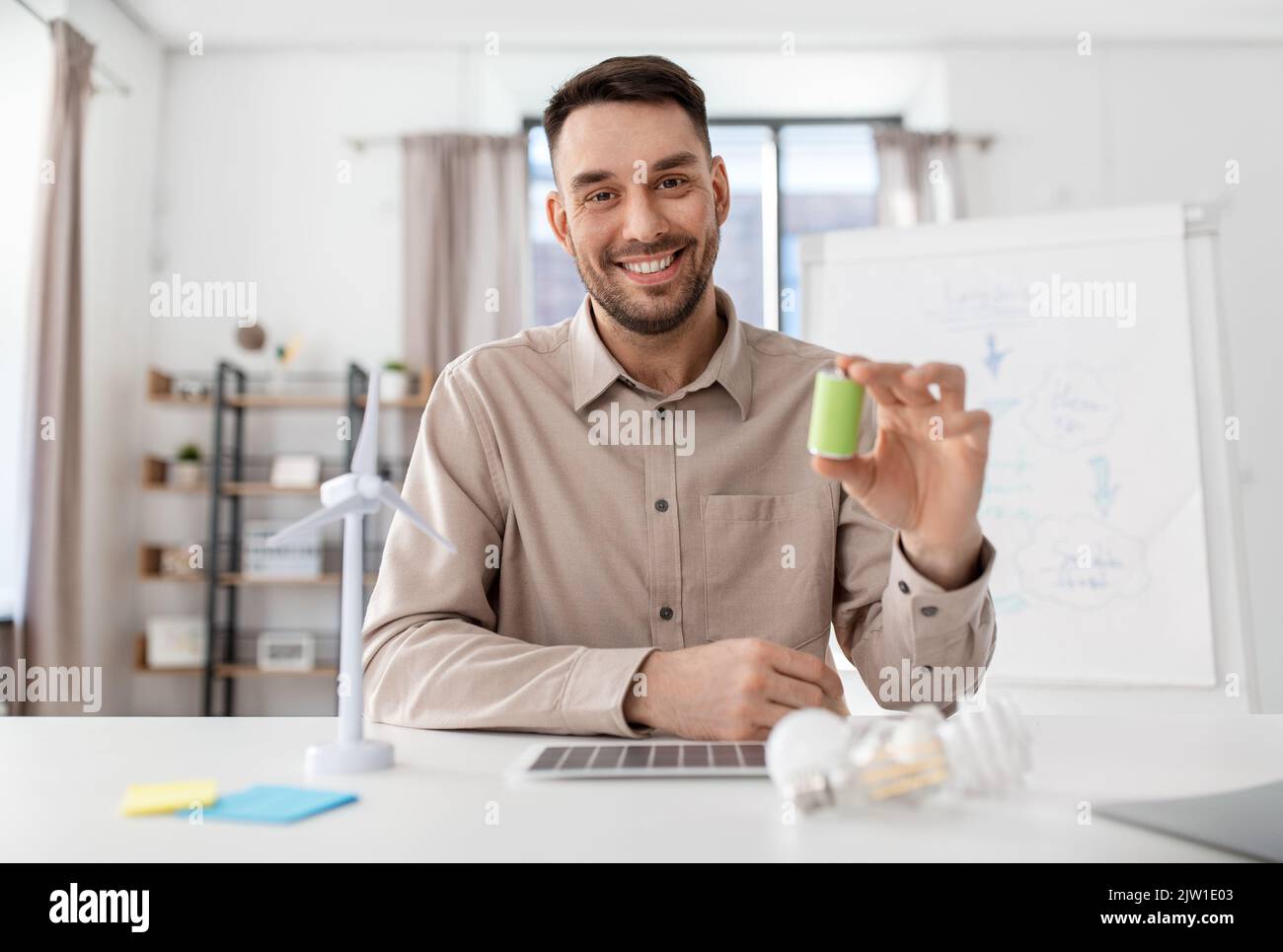 teacher having online class at home Stock Photo - Alamy