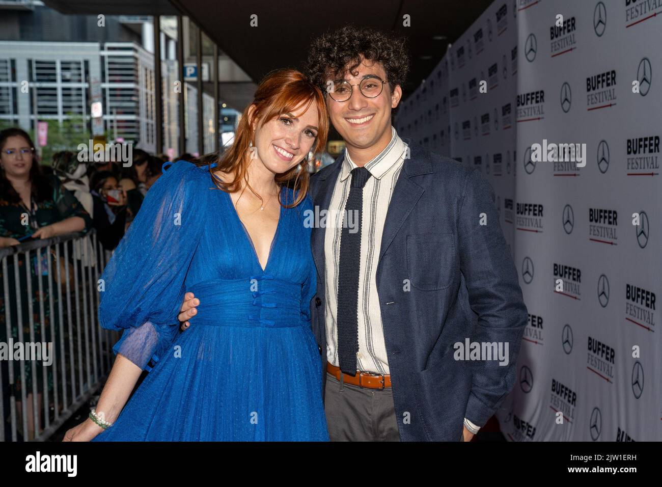 Shannon Barry and Dom Fera at 2022 Buffer Festival red carpet Stock ...