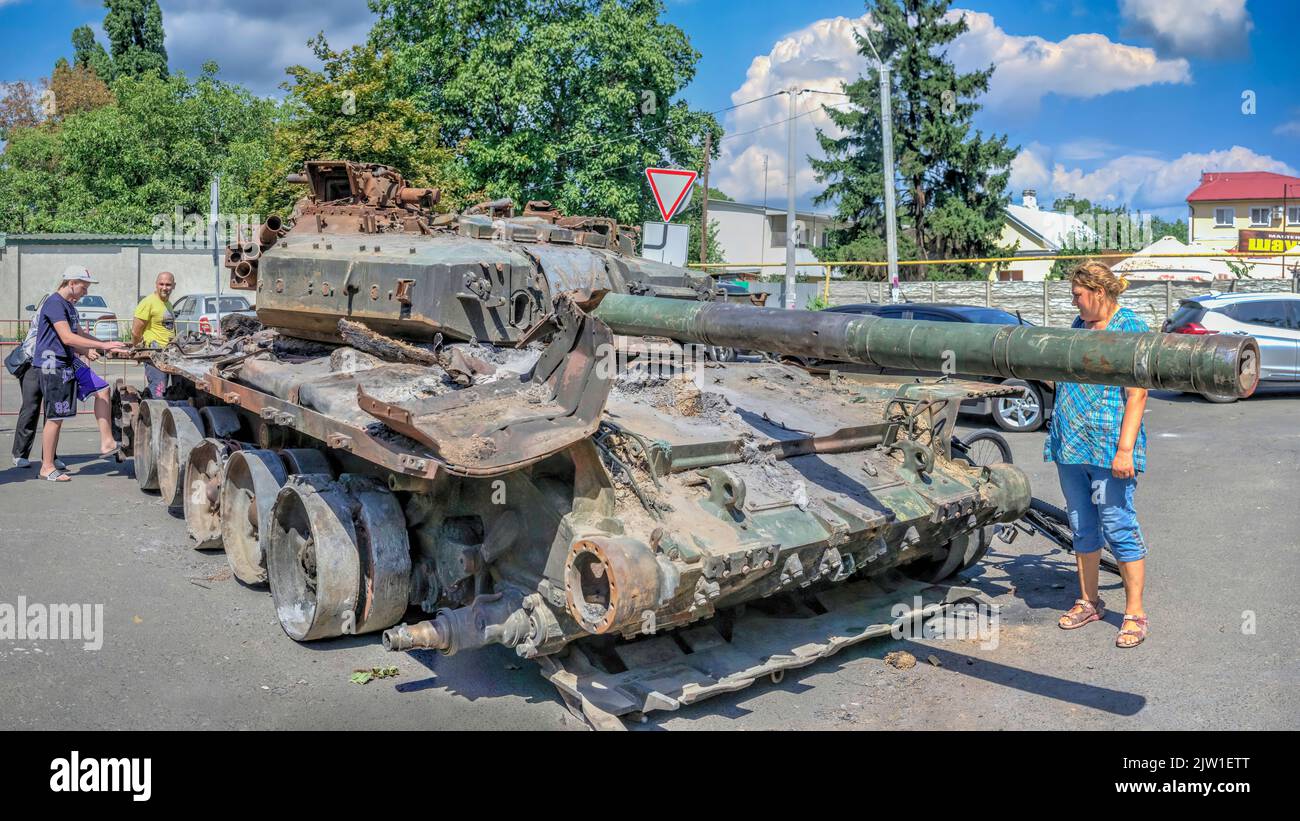 Destroyed military equipment of Russia during the war in Ukraine Stock ...